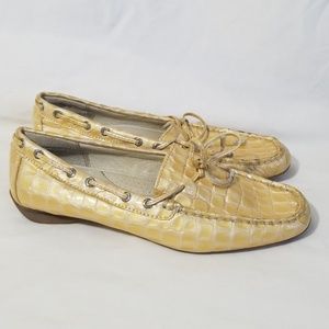 Sperry | Shoes | Sperry Champagne Croc Patent Leather Boatshoes 65 ...